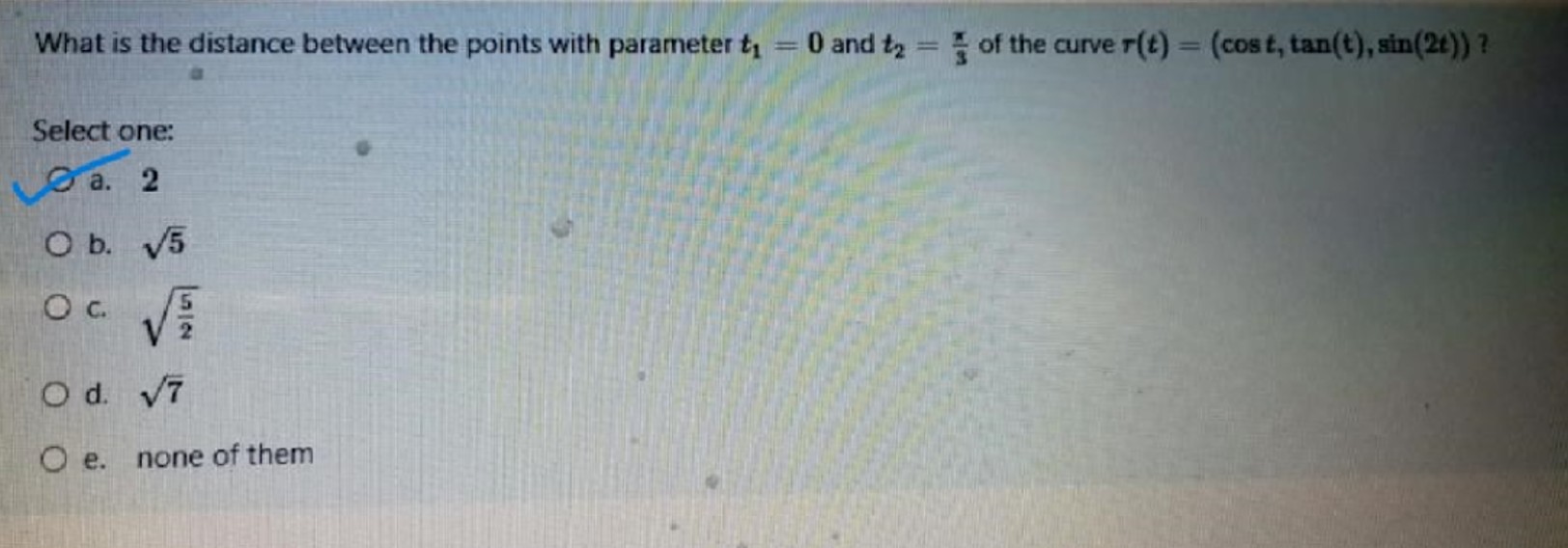 Solved What is the distance between the points with | Chegg.com
