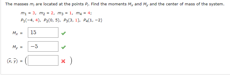 Solved The masses mi are located at the points Pi. Find the | Chegg.com