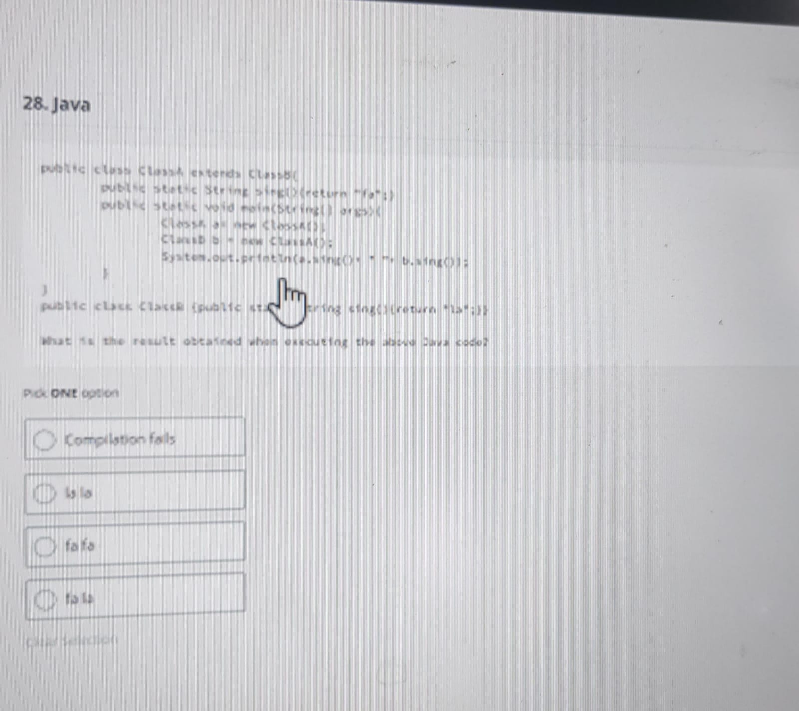 Solved Javapubtic closs clossa extends ctossofcoblic stetic | Chegg.com