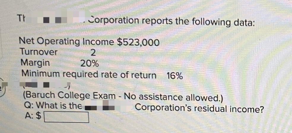 Solved iorporation reports the following data: Net Operating | Chegg.com