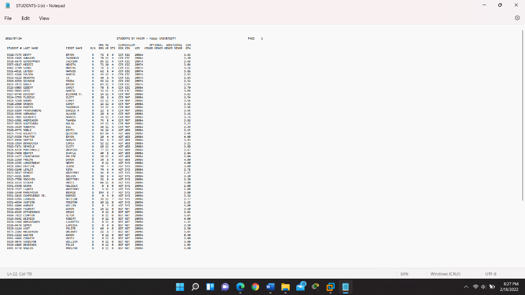 create an HTML web page report from a standard | Chegg.com