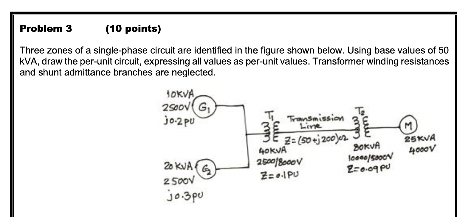 Solved Problem 3 (10 points) Three zones of a single-phase | Chegg.com