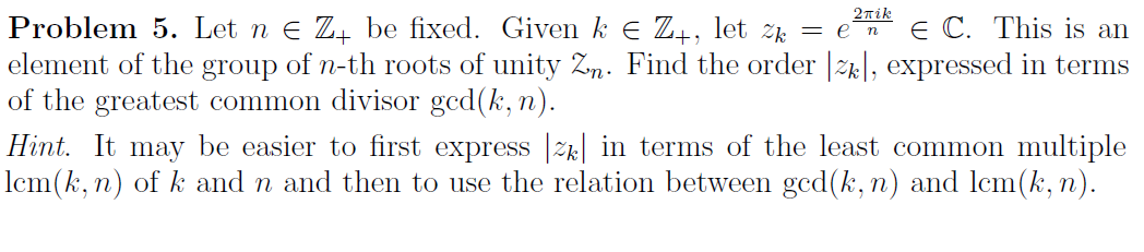 Solved Problem 5. ﻿Let ninZ+be fixed. Given kinZ+, ﻿let | Chegg.com