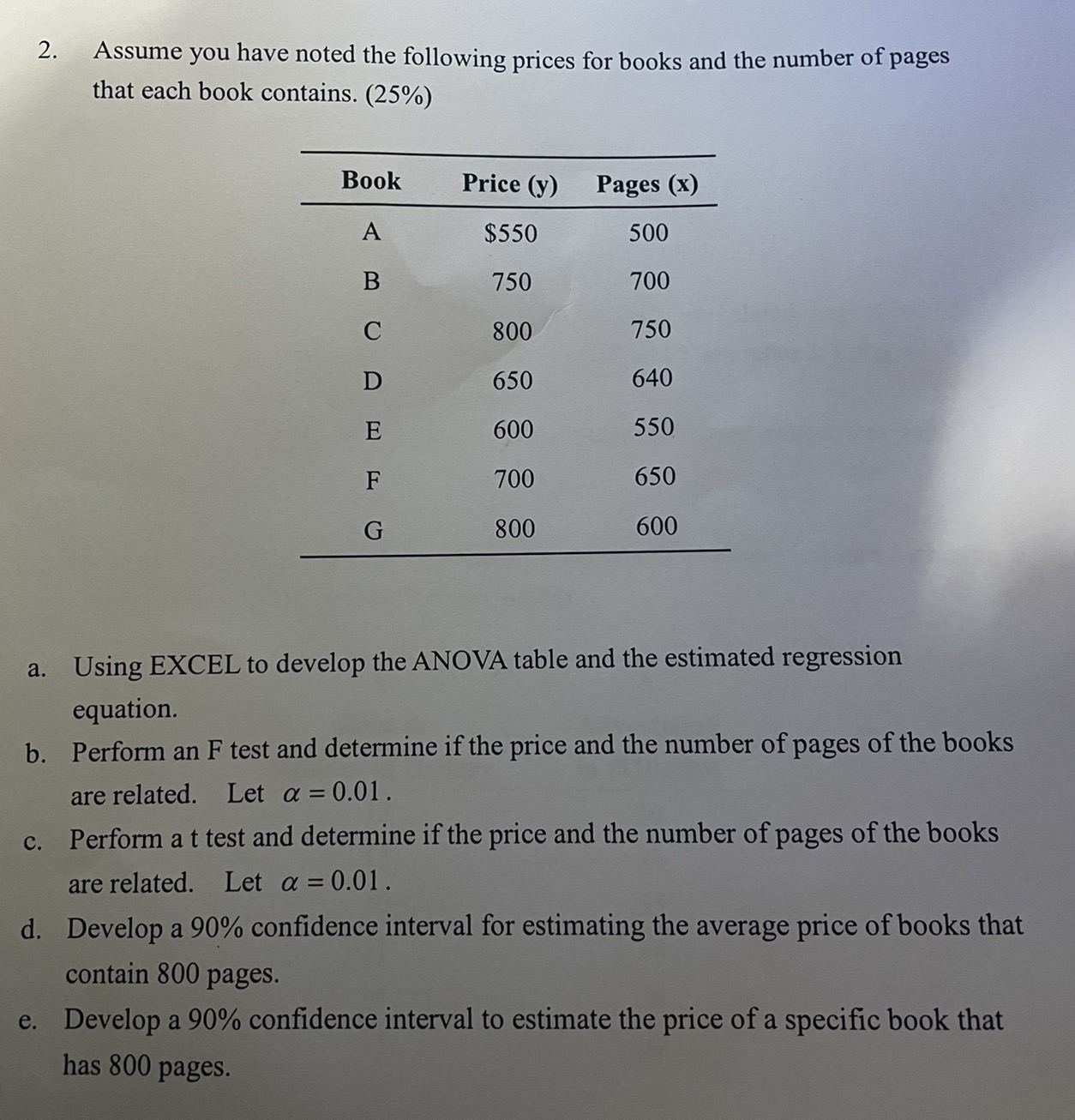 Solved 2. Assume you have noted the following prices for | Chegg.com