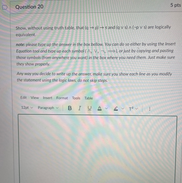 Solved Lets consider the following two statements: | Chegg.com