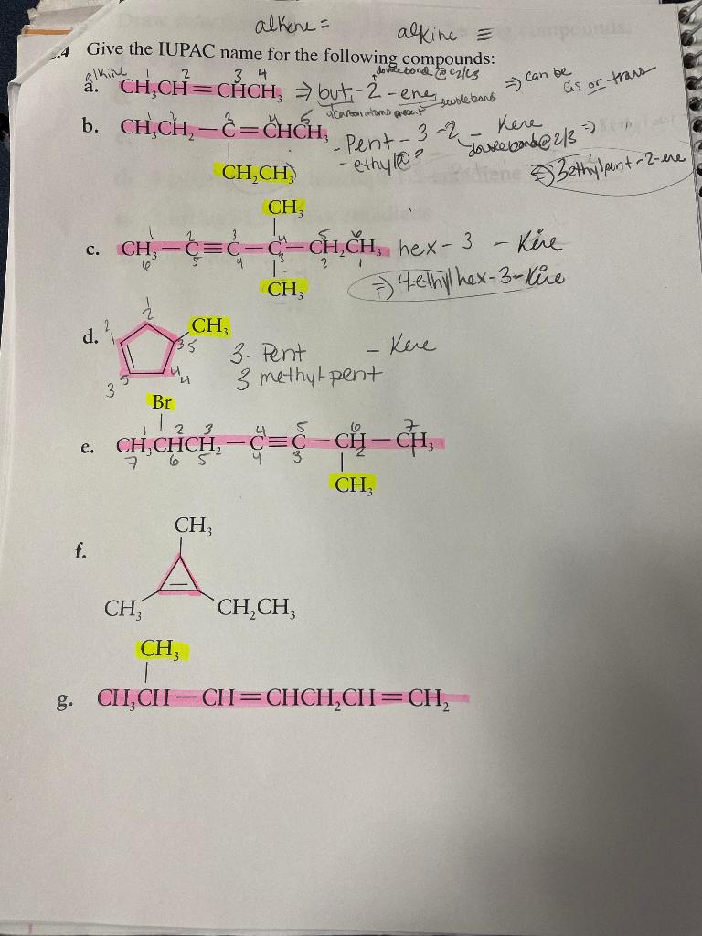 Solved Give the IUPAC name for the following compounds: | Chegg.com