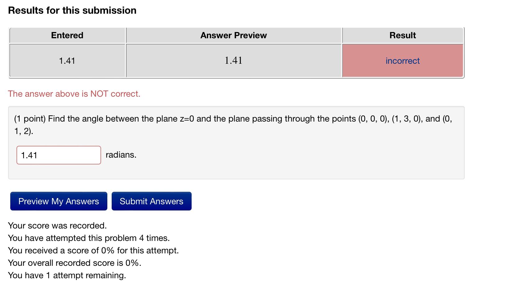 Solved Results for this submission The answer above is NOT | Chegg.com