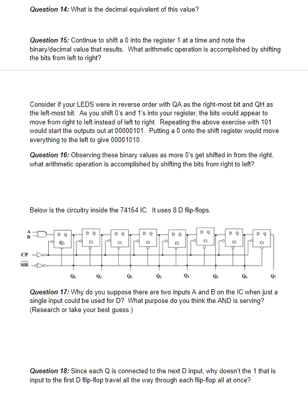Solved Part A: SIPO Shift Register In this first experiment | Chegg.com