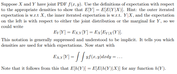 Solved Suppose X and Y have joint PDF f(x,y). Use the | Chegg.com