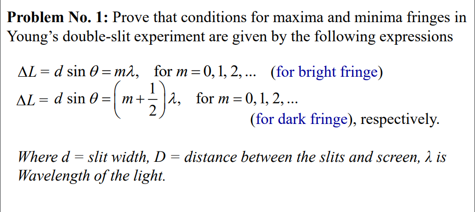 Solved Problem No. 1: Prove that conditions for maxima and | Chegg.com