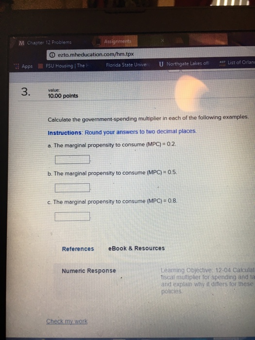 Solved Calculate the government-spending multiplier in each | Chegg.com