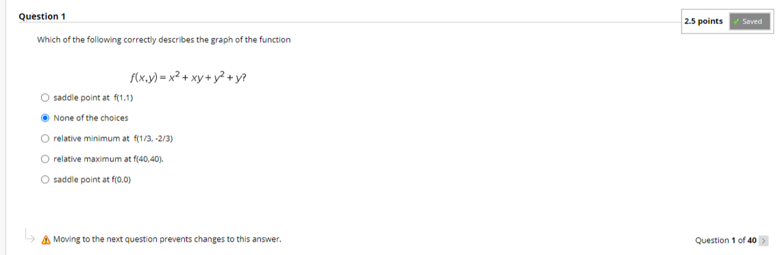 Solved Question 1 2.5 points Saved Which of the following | Chegg.com