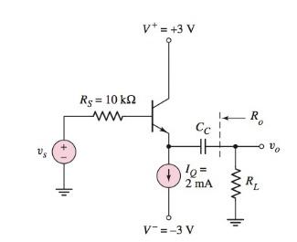 Solved Consider the emitter-follower amplifier shown in | Chegg.com
