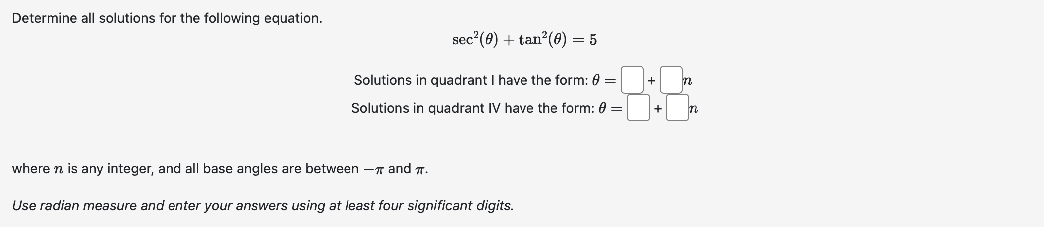 Solved Using a double angle formula, determine all solutions | Chegg.com