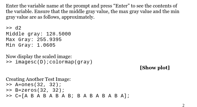 Procedure A: Creating Test Images for Filtering | Chegg.com