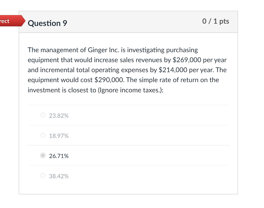 Solved The management of Ginger Inc. is investigating | Chegg.com