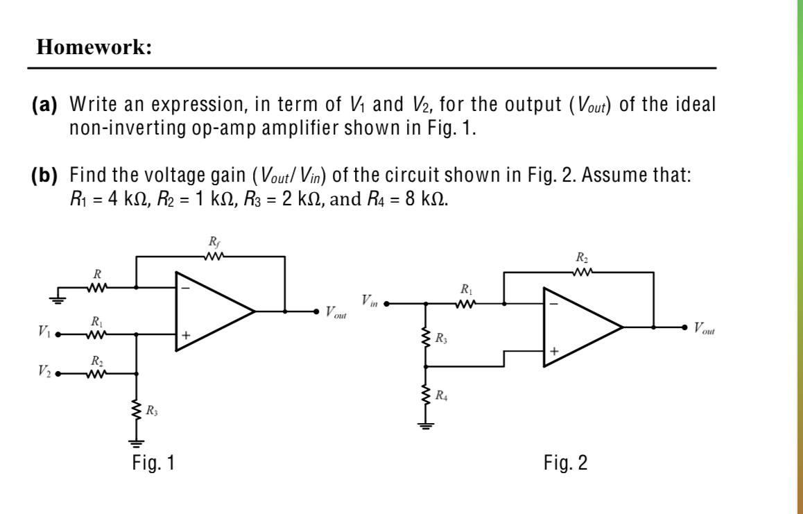 Solved Homework: (a) Write an expression, in term of Vi and | Chegg.com