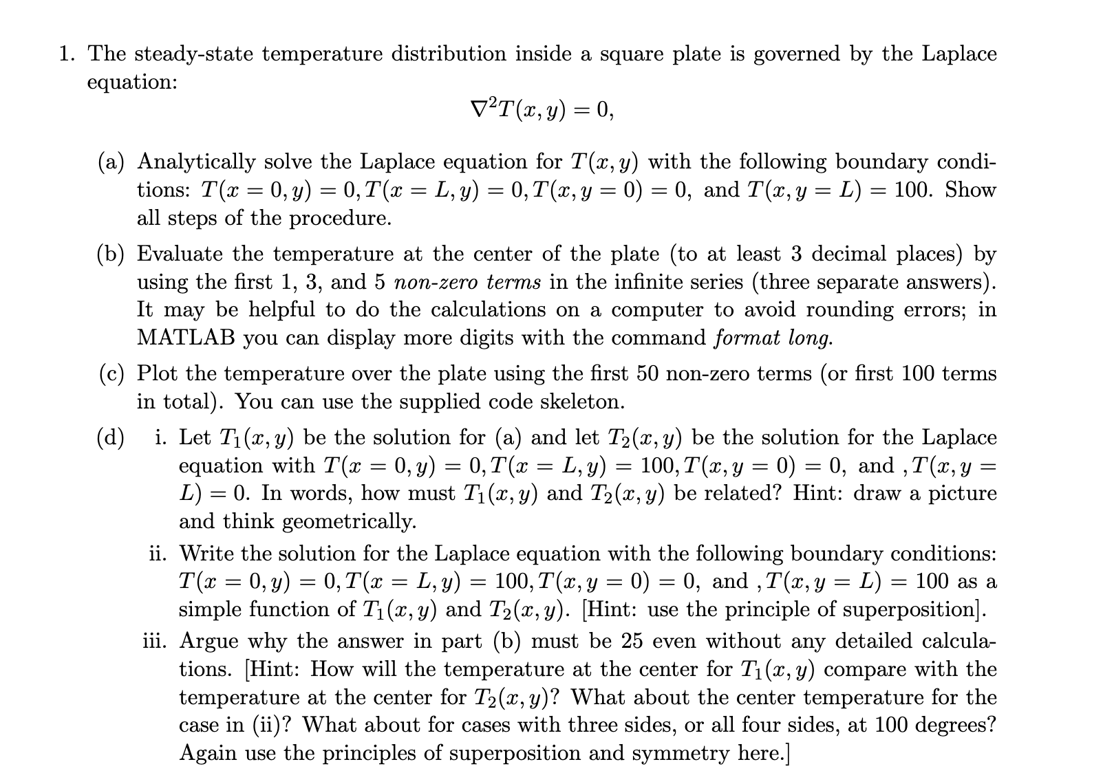 Solved The steady-state temperature distribution inside a | Chegg.com