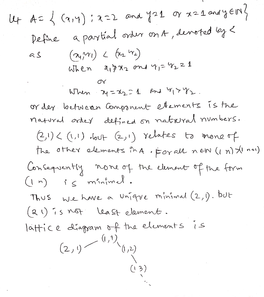 Solved Provide an example of a partially ordered set (X; ≺) | Chegg.com