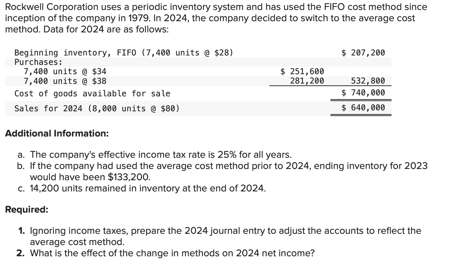 Solved Rockwell Corporation uses a periodic inventory system | Chegg.com Solved Rockwell Corporation uses a periodic inventory system | Chegg.com