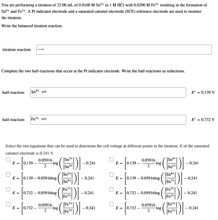 Solved You are performing a titration of 25.00 mL of | Chegg.com