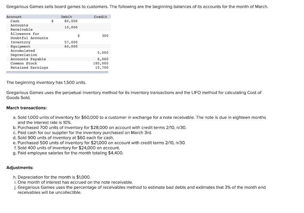 Solved Gregarious Games sells board games to customers. The | Chegg.com