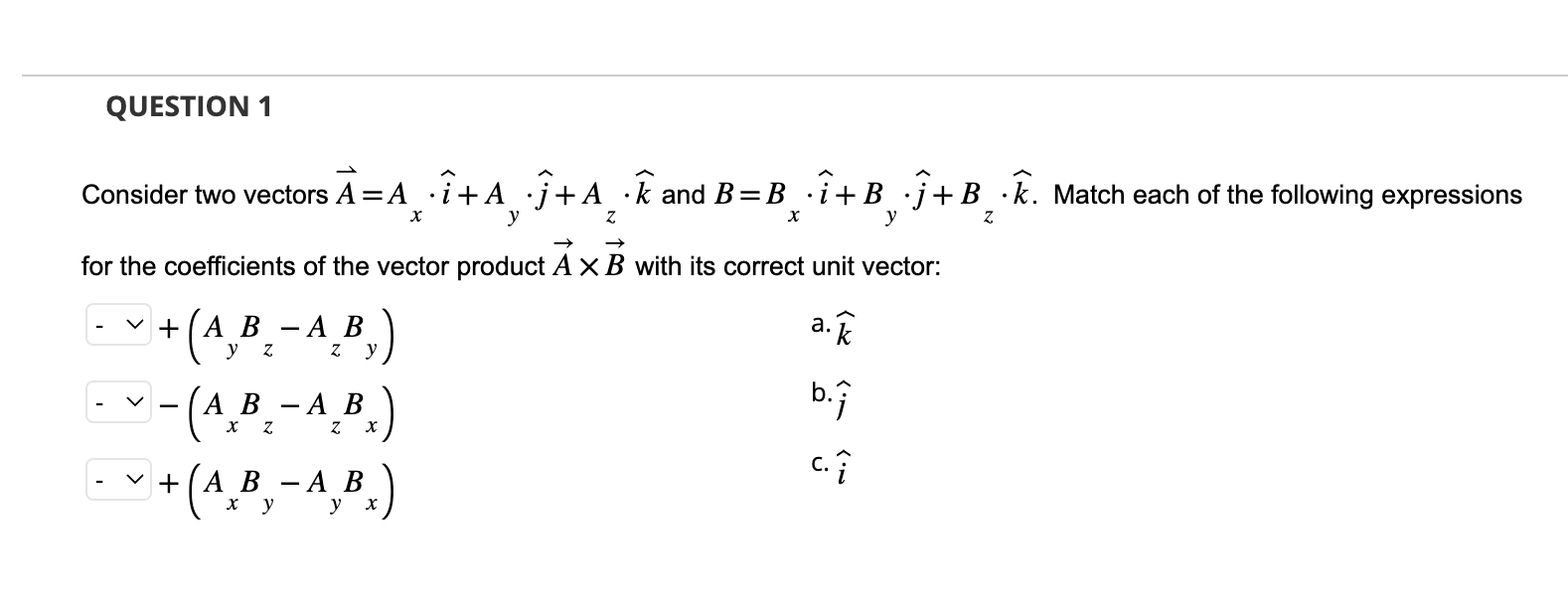 Solved QUESTION 1Consider two vectors | Chegg.com