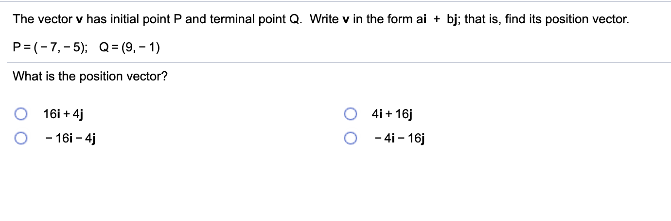 Solved The vector v has initial point P and terminal point | Chegg.com