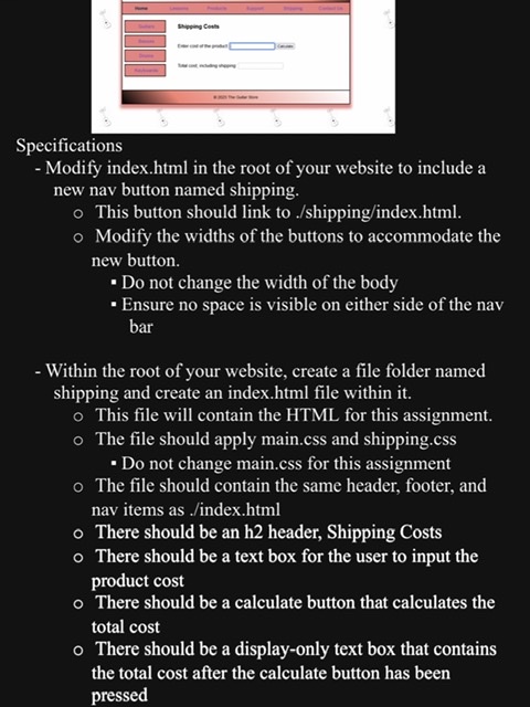 Solved Specifications- ﻿please dont use id and classModify | Chegg.com