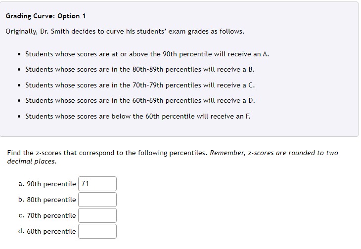 Solved Grading Curve: Option 1 Originally, Dr. Smith decides | Chegg.com