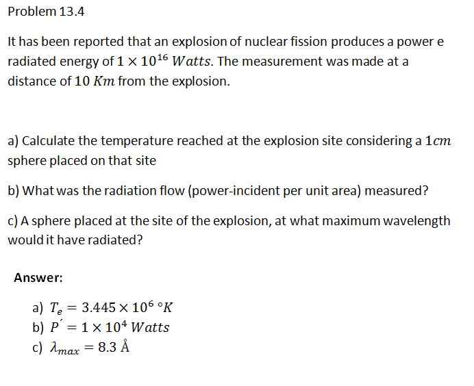 Solved Problem 13.4 It has been reported that an explosion | Chegg.com