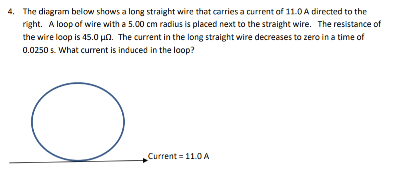 Solved 4. The diagram below shows a long straight wire that | Chegg.com