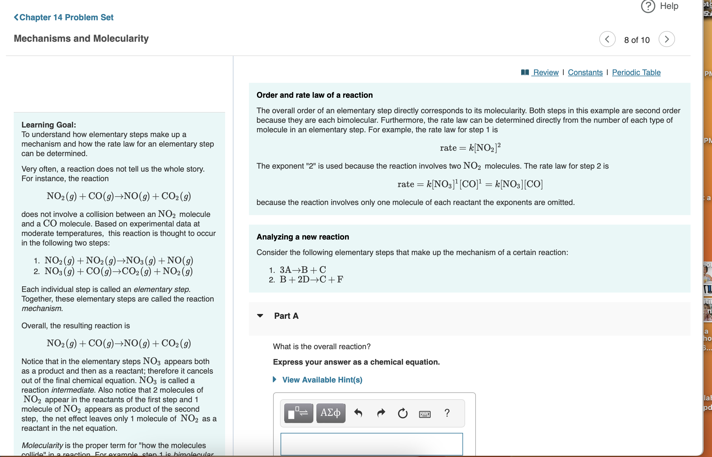 Solved Which species is a reaction intermediate? View | Chegg.com