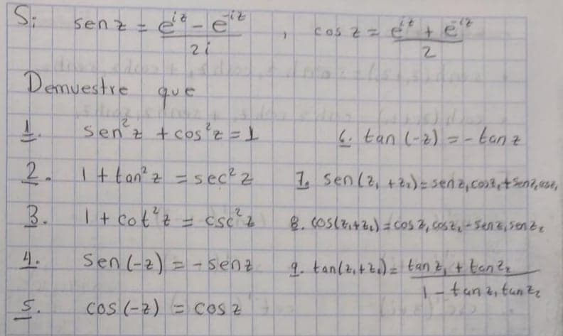 Solved Solve the following 9 exercises: If senz = e ^ iz - e | Chegg.com