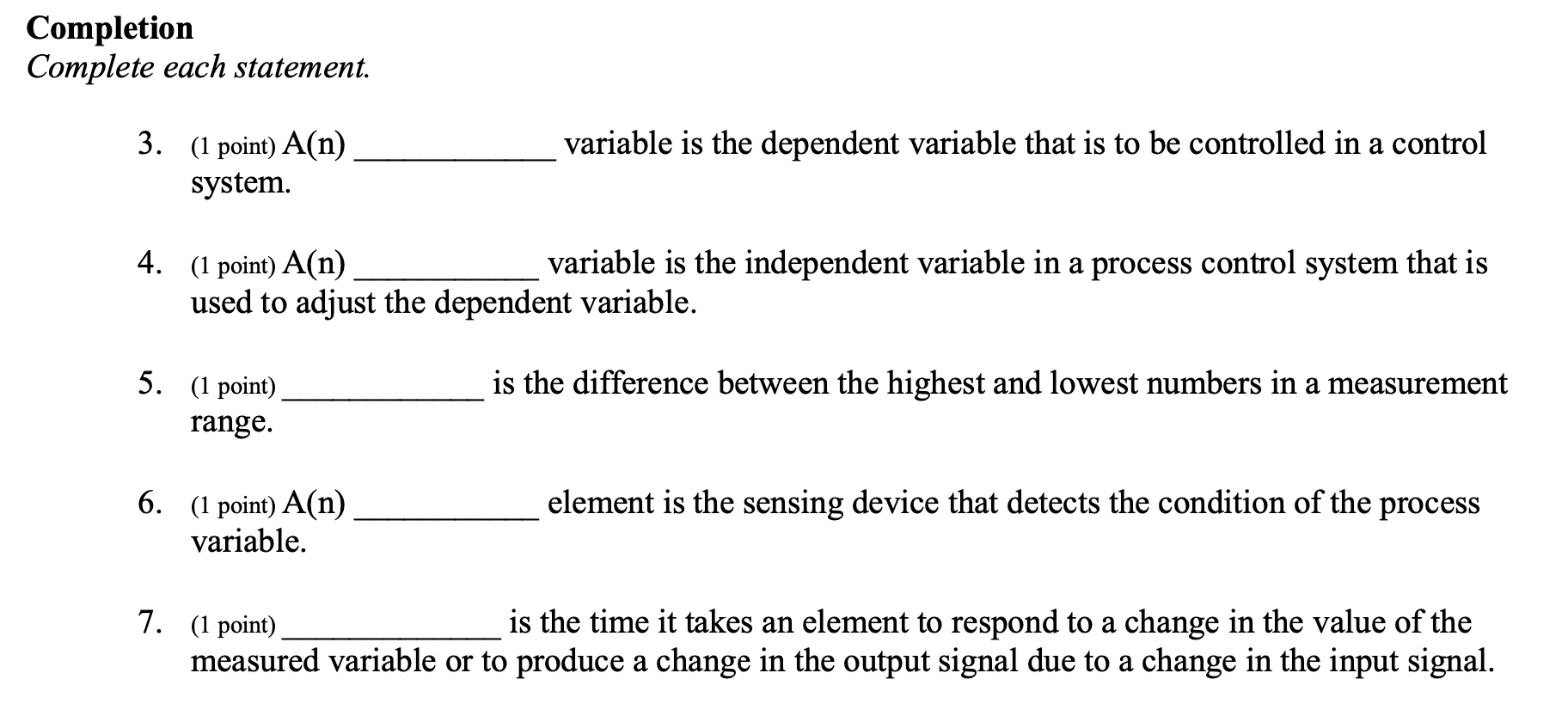 Solved mplete each statement. 3. (1 point) A(n) variable is | Chegg.com