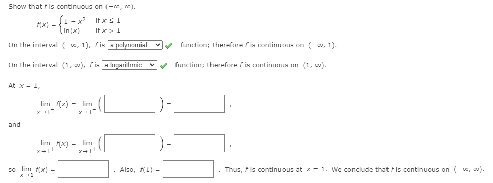 Solved Show that fis continuous on (-0,00). f(x) = ſ1 - x2 | Chegg.com