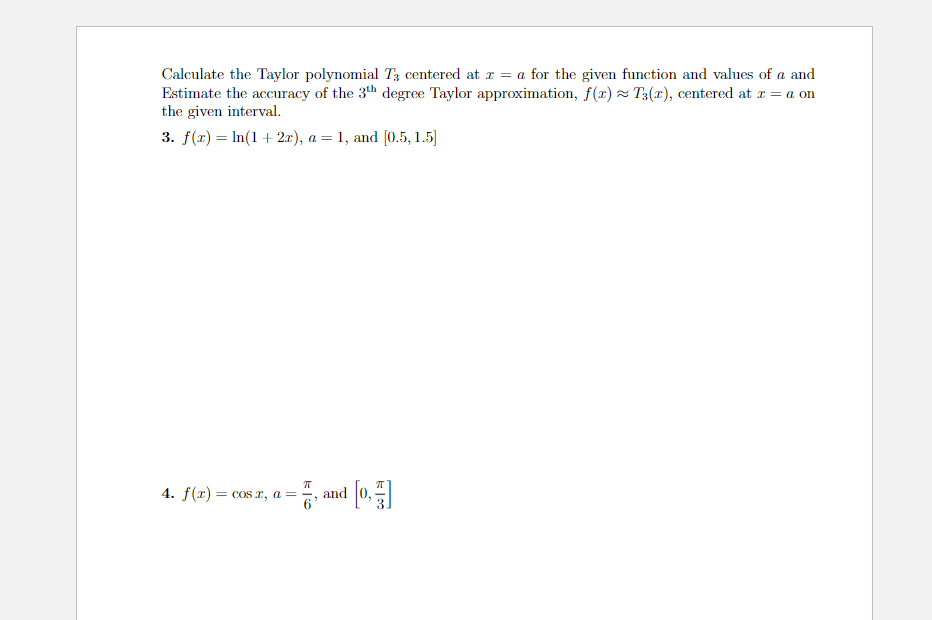 Solved Calculate the Taylor polynomial T: centered at x = a | Chegg.com