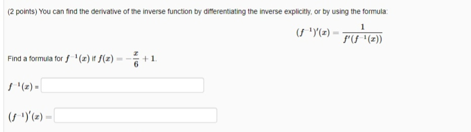 Solved You can find the derivative of the inverse function | Chegg.com