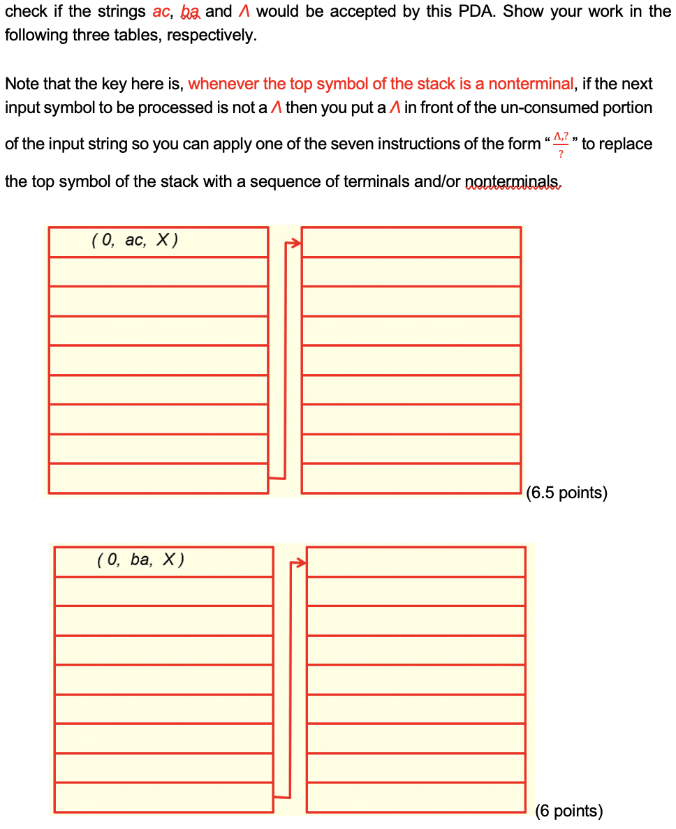 Solved 2. Given the following empty-stack PDA, (13 points) | Chegg.com