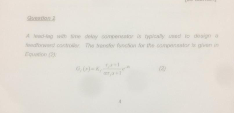 where a phase-lead compensator has α