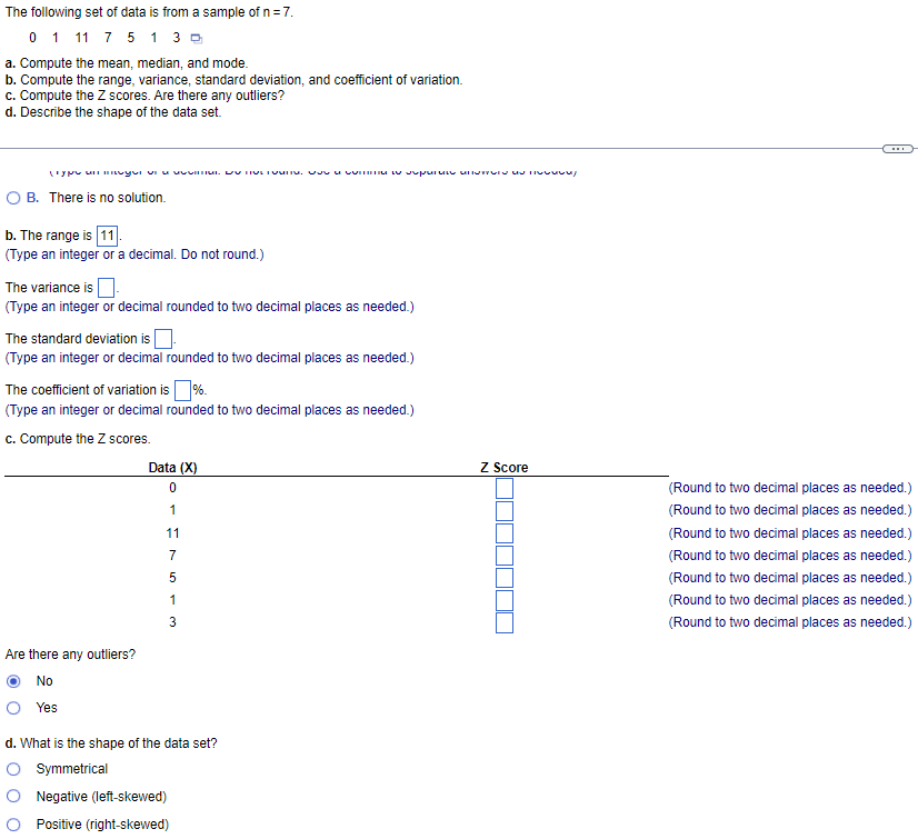 Solved The following set of data is from a sample of n=7. | Chegg.com