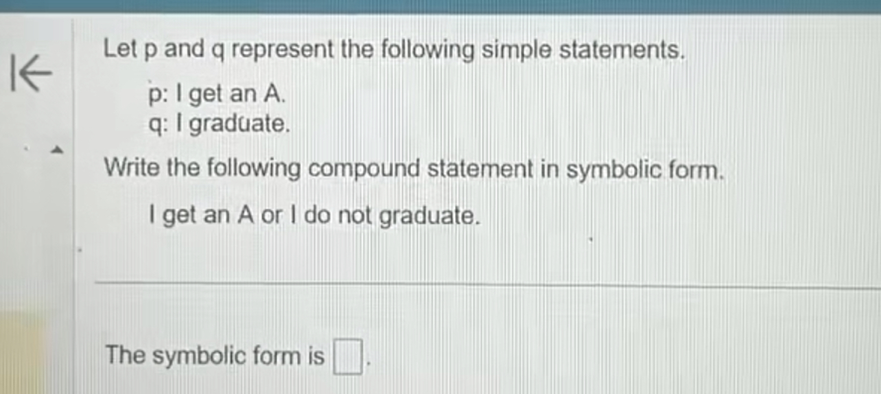 Solved Let p and q represent the following simple | Chegg.com