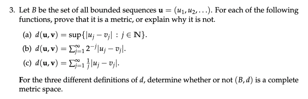 Solved Let B be the set of all bounded sequences | Chegg.com