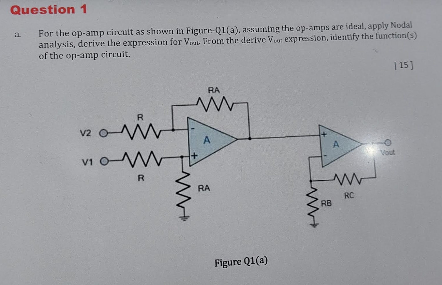 [Solved]: For the op-amp circuit as shown in Figure-Q1(a)