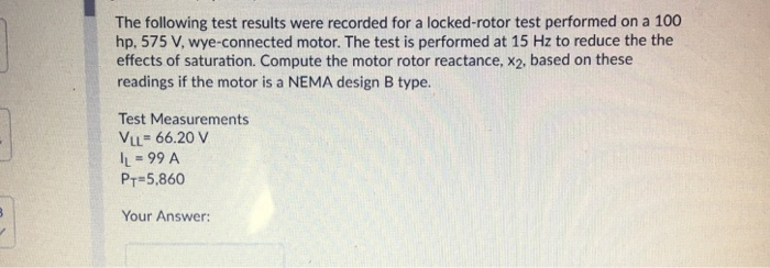 Solved The following test results were recorded for a | Chegg.com