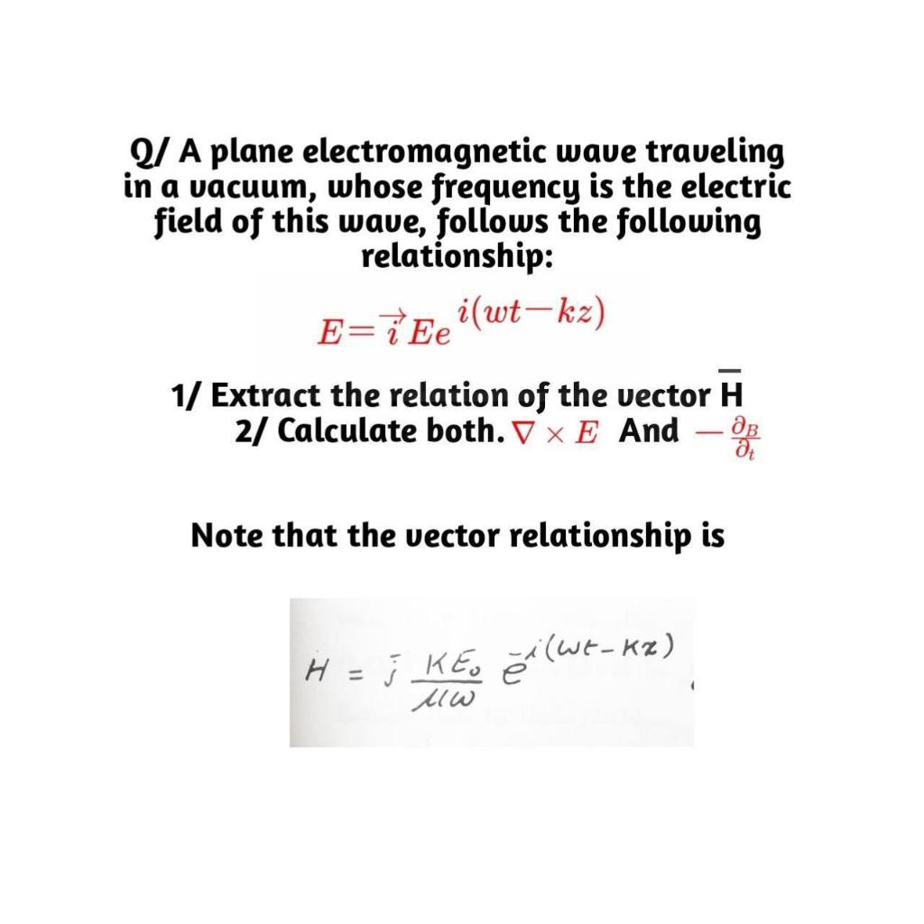 Solved QI A plane electromagnetic wave traveling in a | Chegg.com