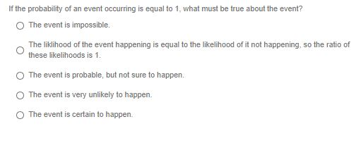 Solved If the probability of an event occurring is equal to | Chegg.com