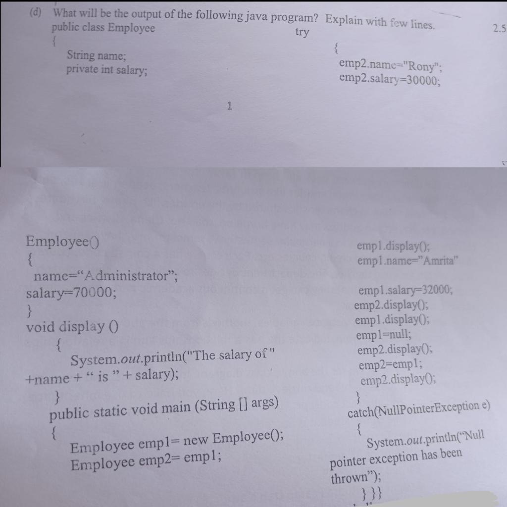 Solved 25 D What Will Be The Output Of The Following Java 