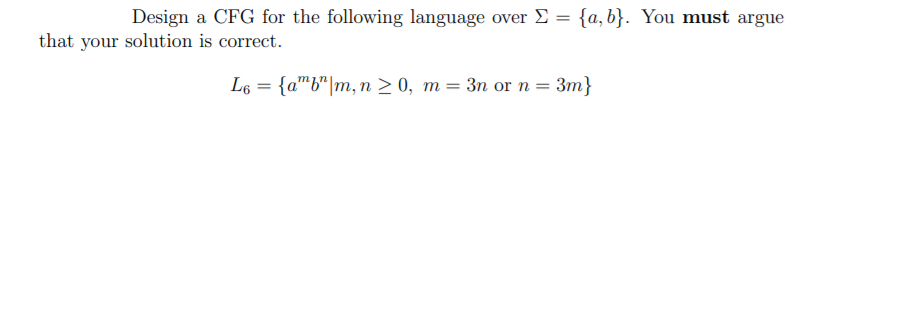 Solved Design a CFG for the following language over $ = | Chegg.com