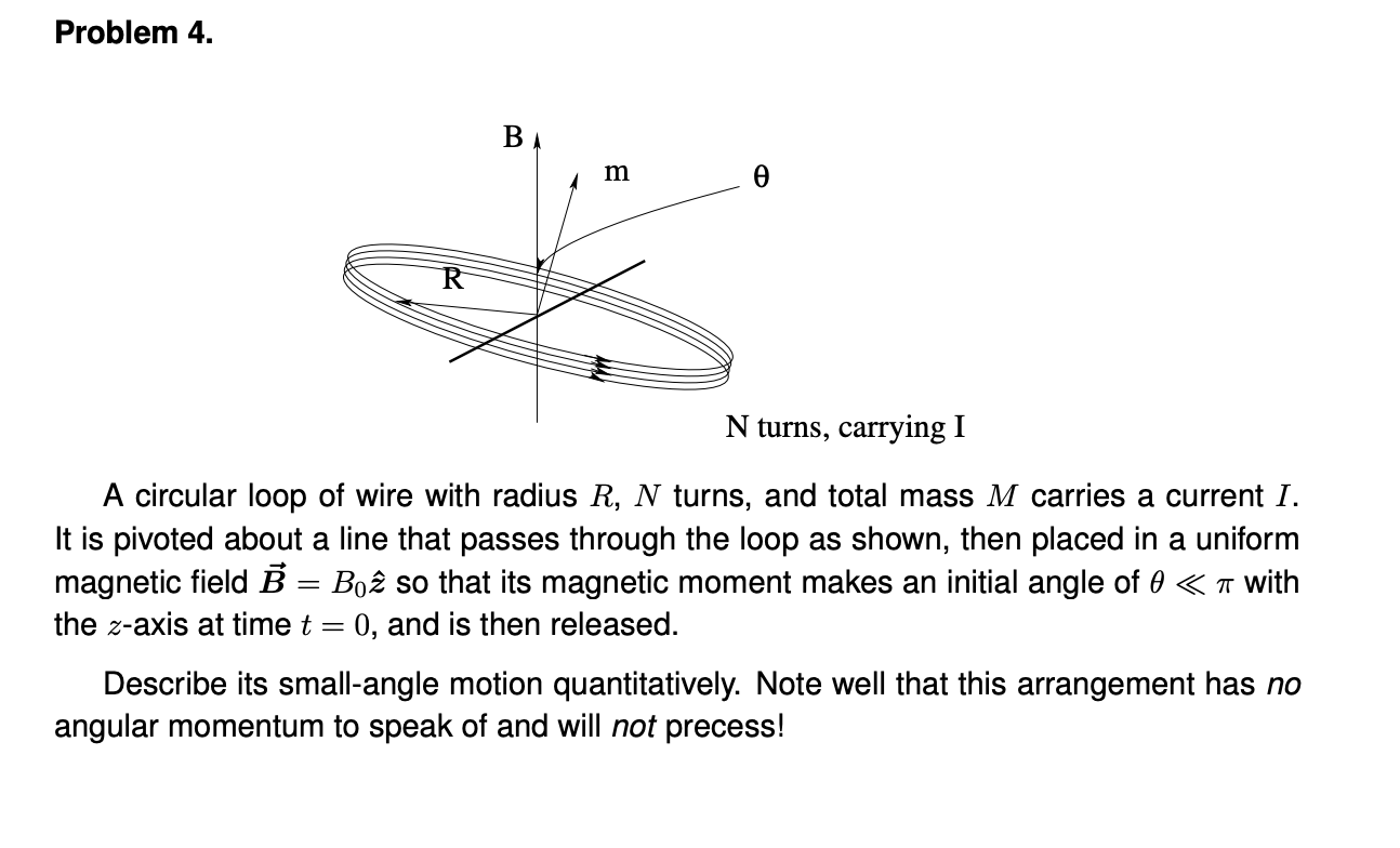 Solved Problem 4. ying I A circular loop of wire with radius | Chegg.com